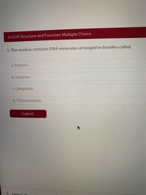Solved 2a Cell Structure And Function Multiple Choice 2