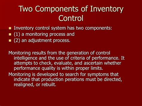 Operations Management Inventory Control 798 Words Presentation Example