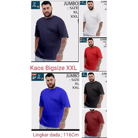 Jual Kaos Polos Jumbo XXL Kaos Oblong Jumbo Kaos Polos XXL Merah Hitam Toska Biru Muda