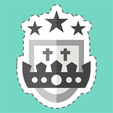 Premium Vector Sticker Line Cut Crest Related To Medieval Symbol