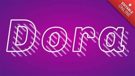 Dora Style Line Shadow Strip Text Effect Generator