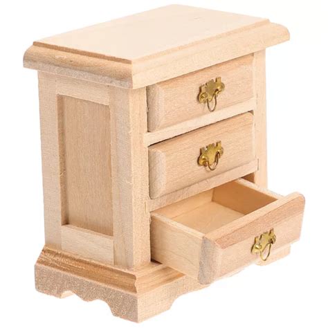 Furniture Toy Bedside Table Model Mini Night Miniature Drawer £8 58