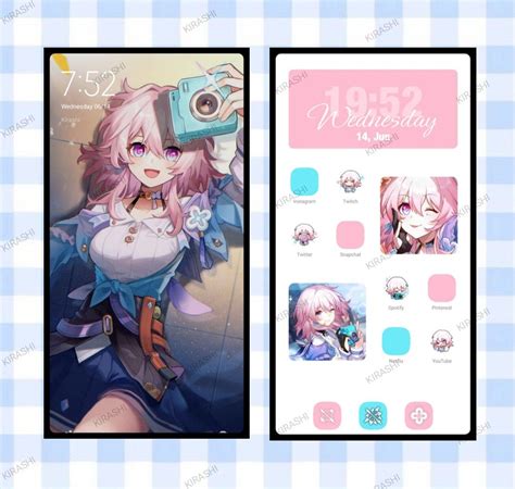 March 7th Home Screen Layout Kirashi 🐉 Phone Themes Homescreen