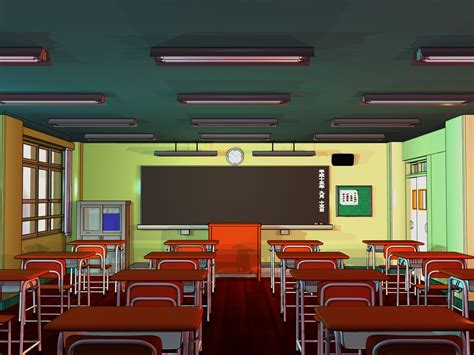 Anime Background Classroom By Firesnake666 On Deviantart