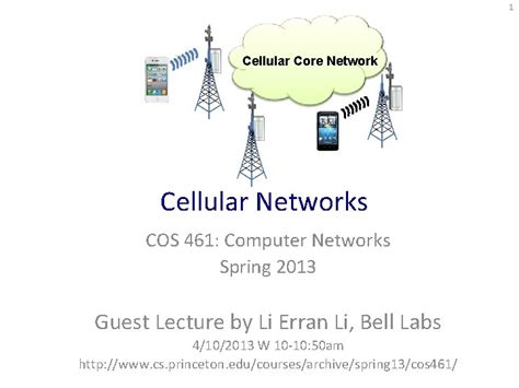 1 Cellular Core Network Cellular Networks Cos 461