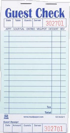 15 Line Green Guest Checks 1 Part Booked 10 And 50 Guest Check