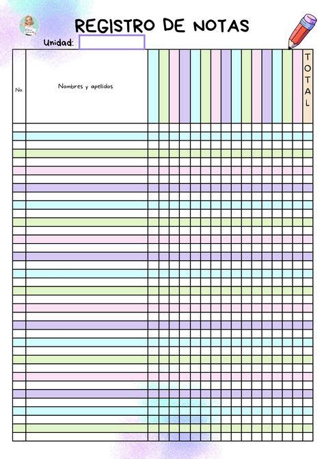 Planilla De Calificaciones De Alumnos