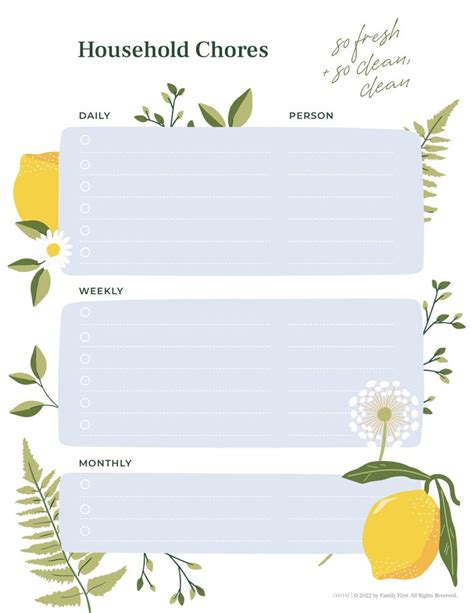 Simple Chore Chart Imom Free Printable Template