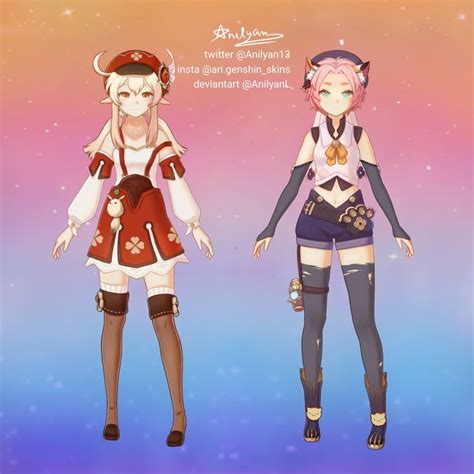 Teen Klee And Diona Fashion Design Drawings Designs To Draw Skin Drawing