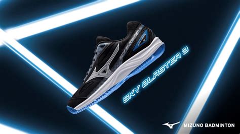 Mizuno Sky Blaster 3 Unisex Badminton Shoes Black White Peace Blue