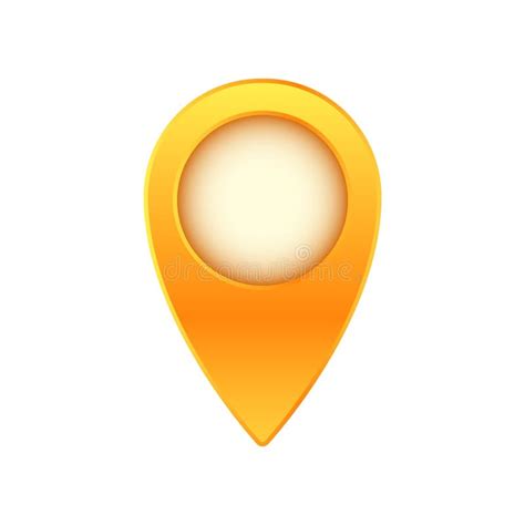 Yellow Location Pin Symbol With Circular Center For Map And Navigation