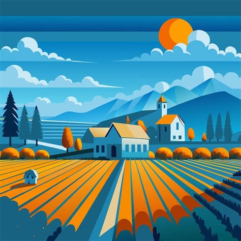 Farming Field Vector Illustration Flat 2 Premium Ai Generated Vector
