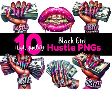 Money Png Bundle Hustler Hands With Money Stack Clip Art Girl Boss Babe