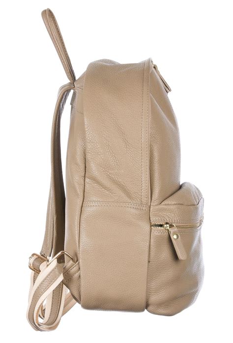 Borsa Zaino In Vera Pelle Chiaroscuro Mod Bernina Colore Beige Scuro