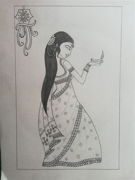 Illustration About Vector Design Of Indian Woman With Diya Decoration For Diwali Festival