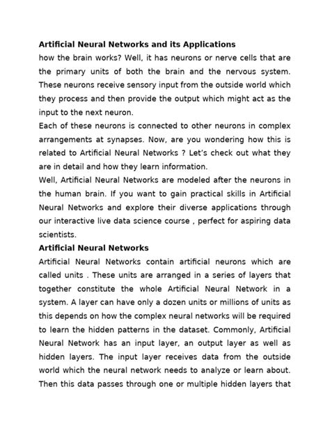 Artificial Neural Networks And Its Applications Pdf Neuron Regression Analysis
