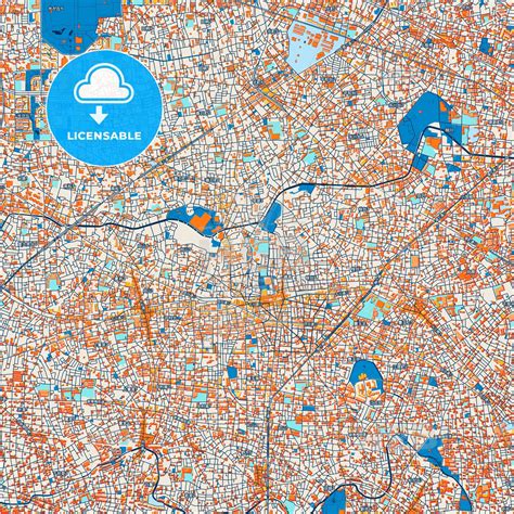Colorful Nerima Street Map Digital Download Hebstreits