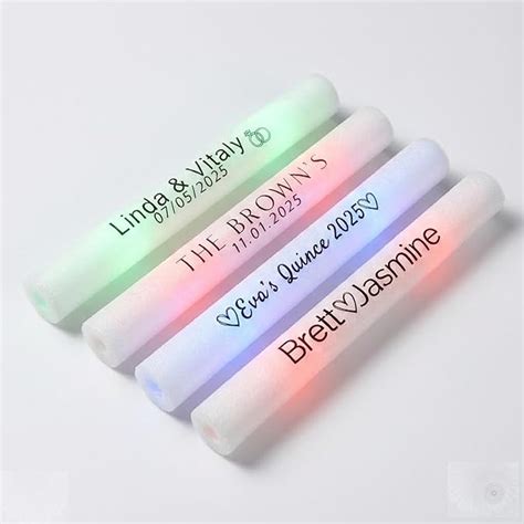 Design Pro Lab Custom Text Foam Light Up Sticks 40 Pack