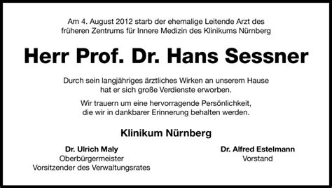 Traueranzeigen Von Hans Sessner Trauer Nn De