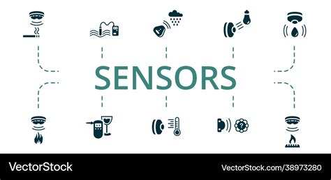 Sensors Icon Set Contains Editable Icons Theme Vector Image