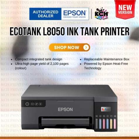 Epson L8050 Photo Pinter Ink Tank With Set Of Original Inks 6 Colors Shopee Philippines