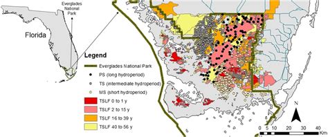 Map Of Everglades National Park Enp Showing The Points Sampled For