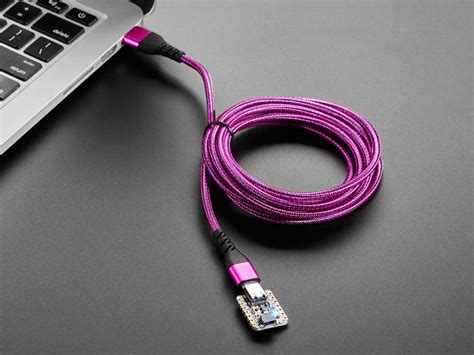 Pink And Purple Woven USB A To USB C Cable 2 Meters Long Buy In Australia ADA5044