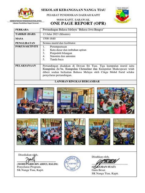 Opr Pertandingan Bm Bulan Bahasa Pdf