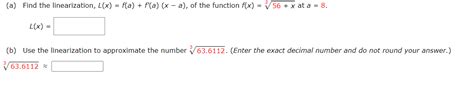 Solved A Find The Linearization L X F A F A X −