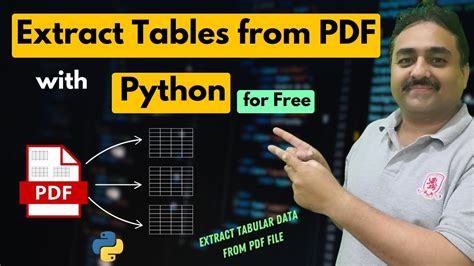 How To Extract Tables From Pdf With Python Extract Tabular Data From Pdf Youtube