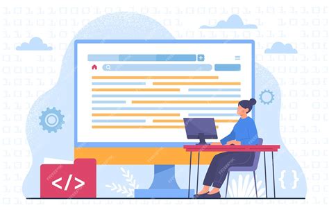 Premium Vector Woman Developer With Code Concept Programmer And It