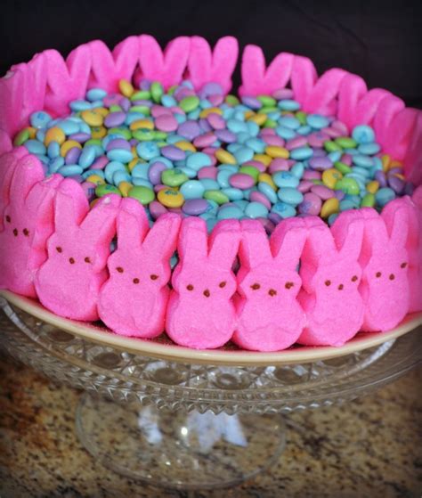 Easter Candy Cake With Peeps Mrs Happy Homemaker