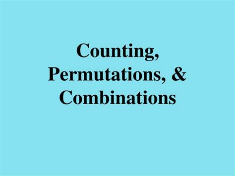 ppt counting permutations and combinations powerpoint presentation