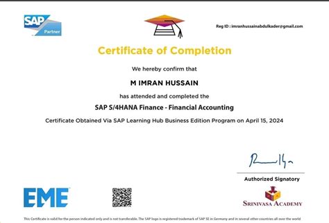Imran Hussain On Linkedin I Am Excited To Share That I Have Successfully Completed The Sap S4hana
