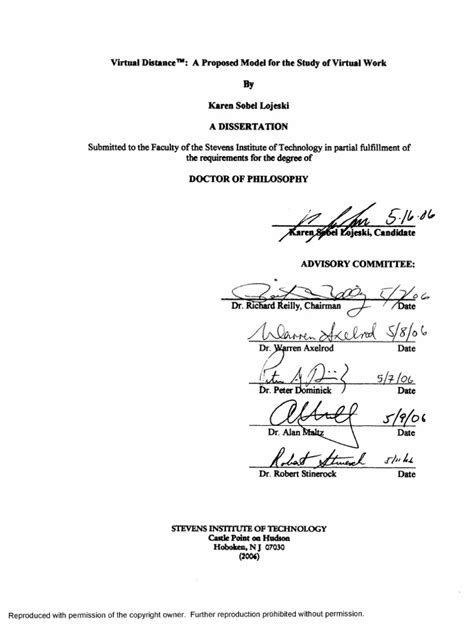 Virtual Distance Phd Disertation Pdf Communication Perception