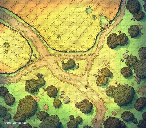 Countryside Lane Battlemap For Dandd Adventures Dnd Countryside Map