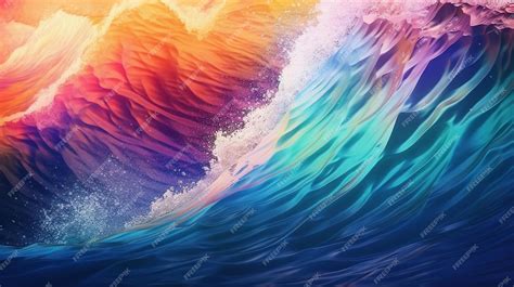 Premium Photo Abstract Colorful Wave Background Generative Ai