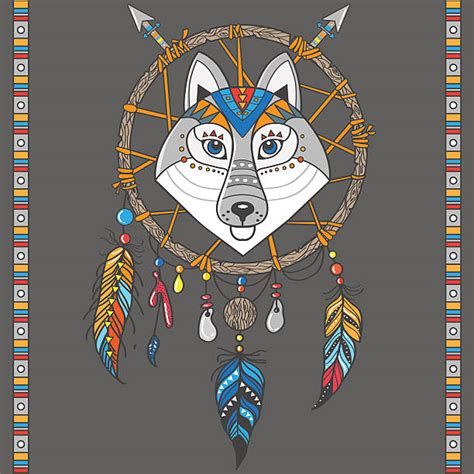 Wolf Dream Catcher Illustrations Royalty Free Vector Graphics And Clip