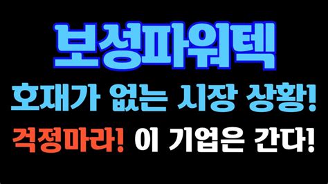 보성파워텍 호재가 없는 시장 상황 걱정마라 이 기업은 간다 보선파워텍주가 보성파워텍주가전망 보성파워텍전망 2 Youtube