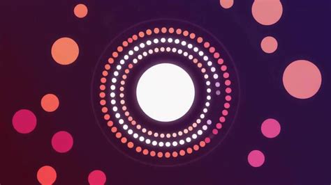 Glowing Circles Rotate On A Dark Purple Gradient Creating A