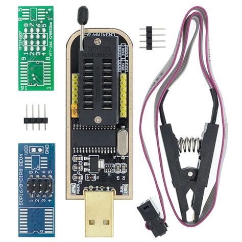 Ch341a Ch341b 24 25 Series Eeprom Flash Bios Usb Programmer Module Soic8 Sop8 Test Clip For