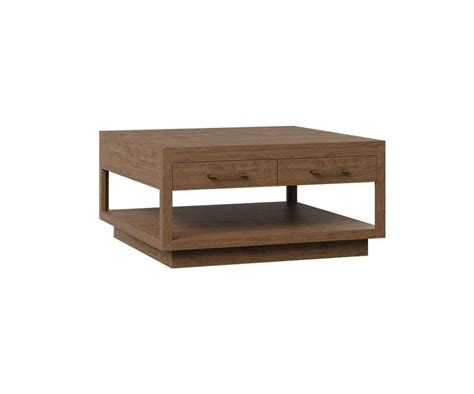 Contemporary Square Coffee Table With Plinth Base Amish Made
