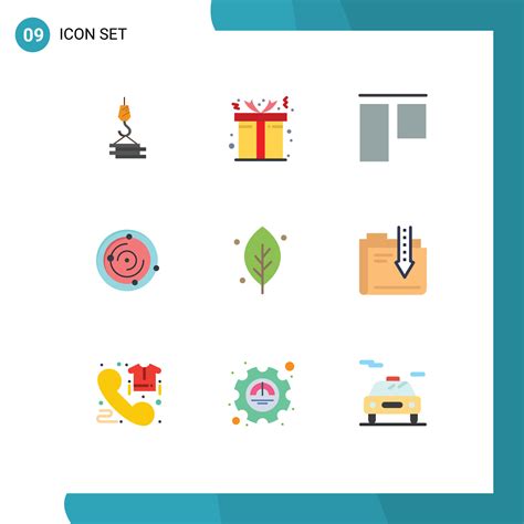 User Interface Pack Of 9 Basic Flat Colors Of Nature Ecology Align Health Univers Editable