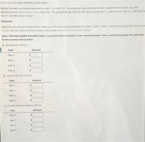Solved Depreciation By Three Methods Partial Yearsperdue
