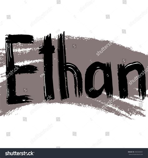Ethan Vector Illustration Male Nameblack White Stock Vector Royalty