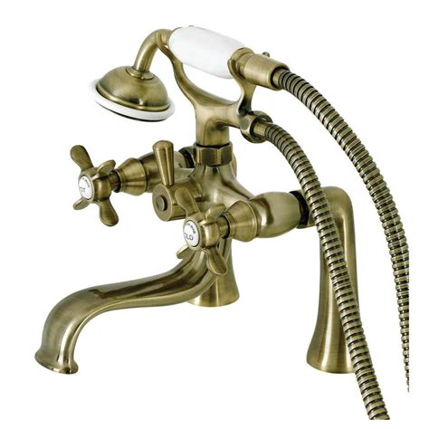 Kingston Brass Essex 3 Handle Deck Mount Clawfoot Tub Faucets With