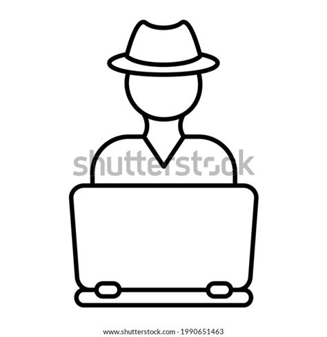 Vector Hacker Outline Icon Design Stock Vector Royalty Free Shutterstock