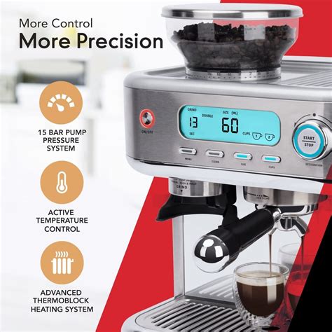 Espressoworks Barista Pro Series Espresso Machine With Grinder Lcd