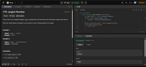 🚀 cracked leetcode 179 largest number praveen p