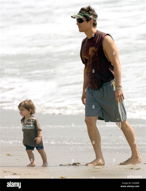 Matthew Mcconaughey Plays With His Son Levi On A Beach In Malibu Los